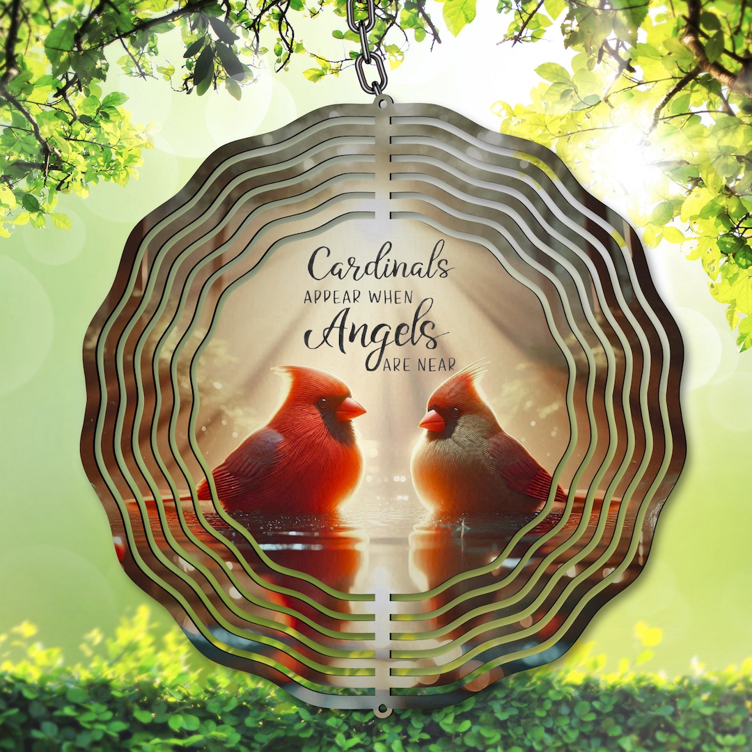 Heavenly Cardinal PNG for Sublimation on Wind Spinners Memorial ...