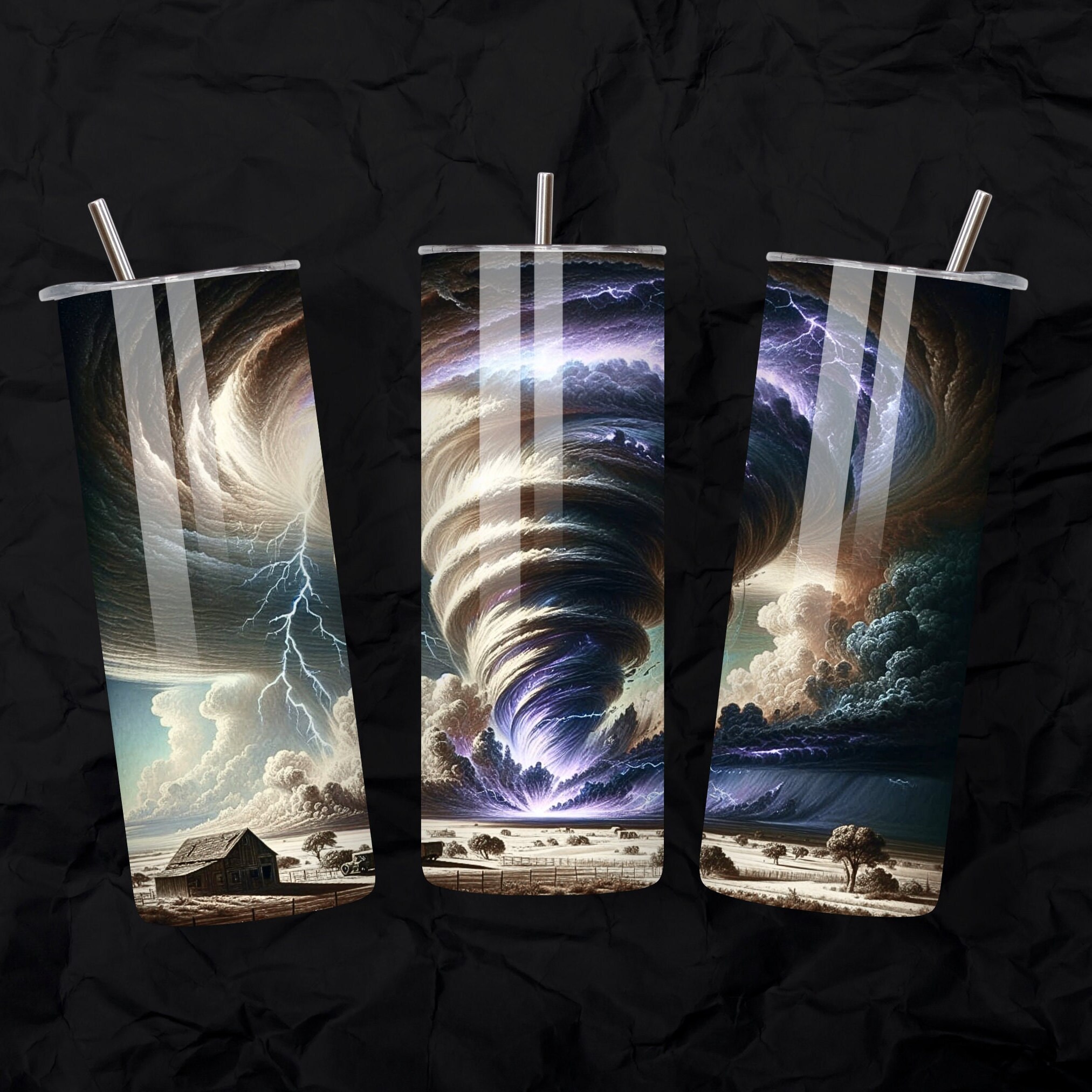 Tornado Tumbler Wrap 20 Oz Skinny Tumbler Sublimation Design Digital ...