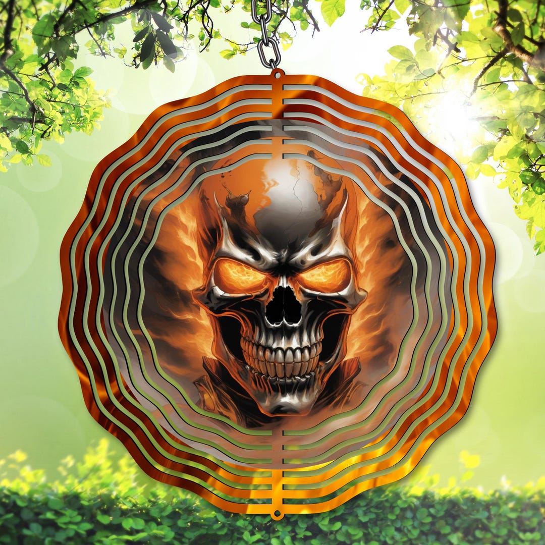 Ghost Rider Wind Spinner PNG, Flaming Skull Sublimation Design ...