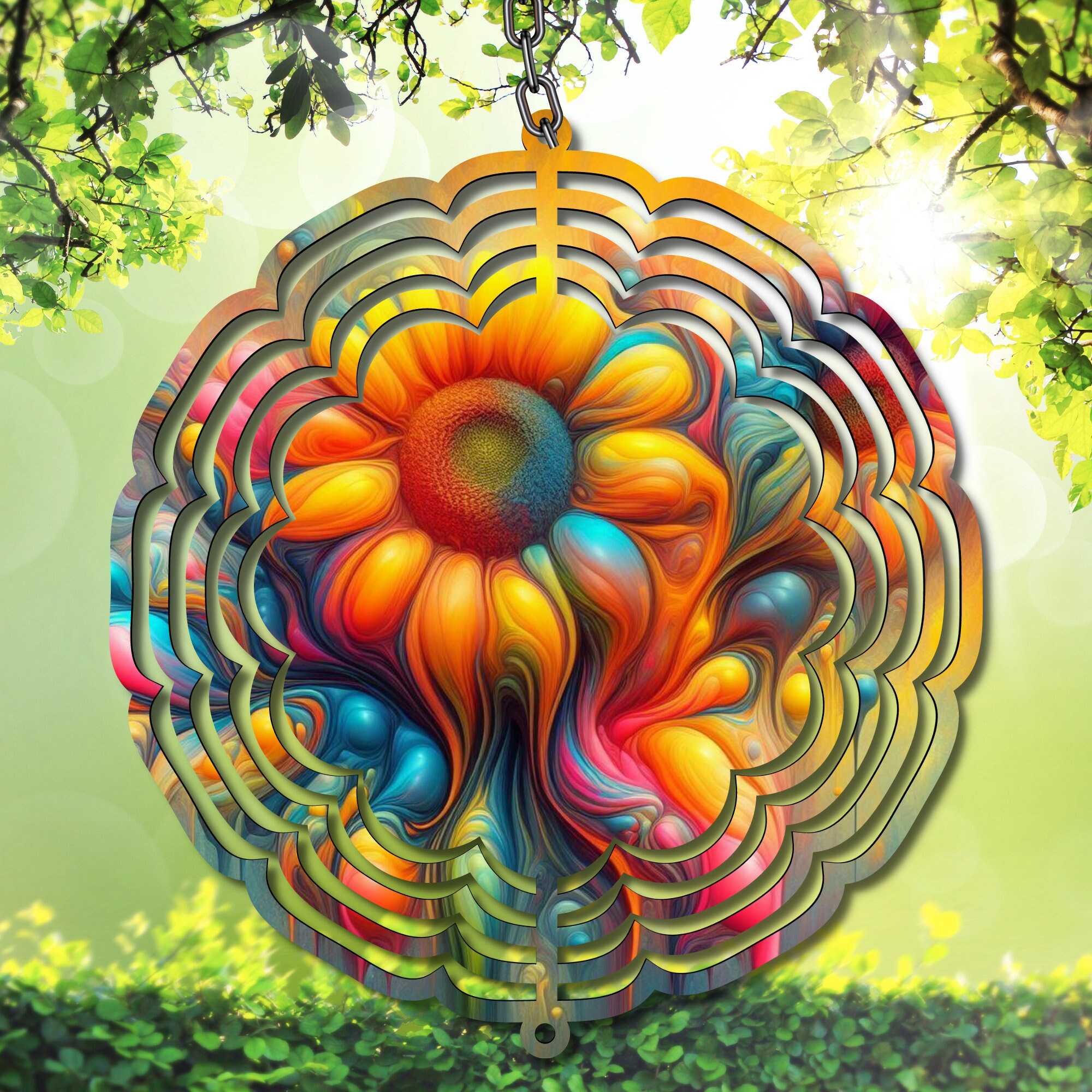 Vibrant Sunflower Sublimation PNG, Stunning Spin Designs for Wind Spinners, Mugs, Signs & More ...