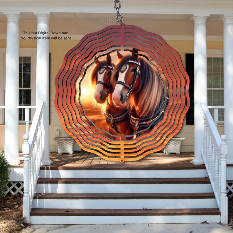Horse Wind Spinner PNG, Equestrian Sublimation Design, Clydesdale ...