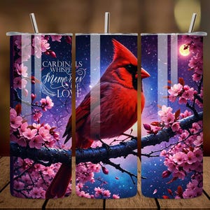 Heavenly Cardinal 20oz Tumbler Wrap PNG, Memorial Tumbler Png ...