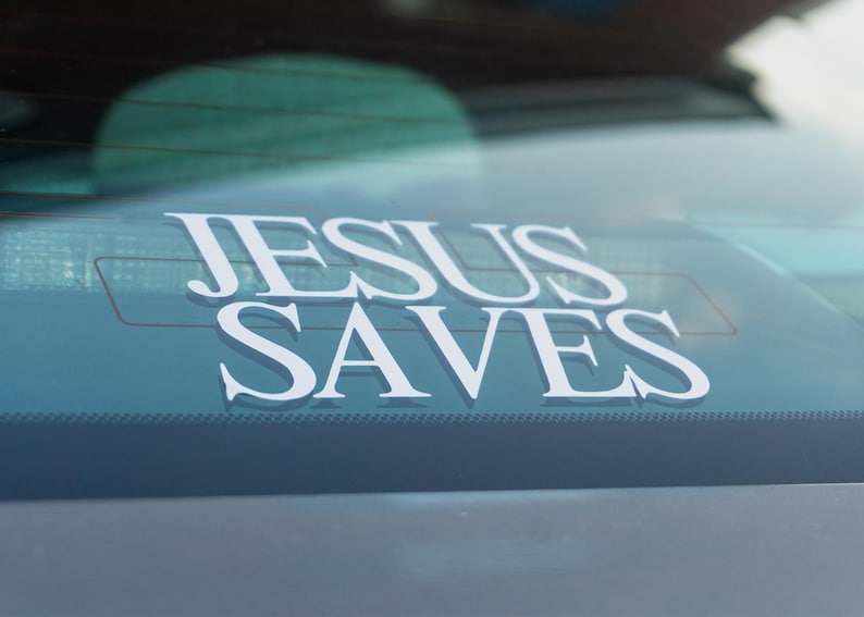 Jesus Saves Decal – Weather Resistant Christian Sticker for Car, Laptop ...