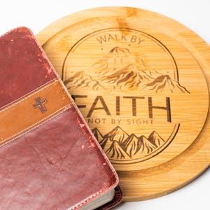 Walk by Faith Personalized Wood Plaque & Cutting Board With Engraved ...
