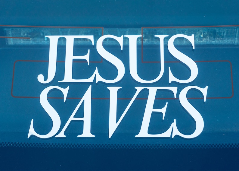 Jesus Saves Decal – Weather Resistant Christian Sticker for Car, Laptop ...