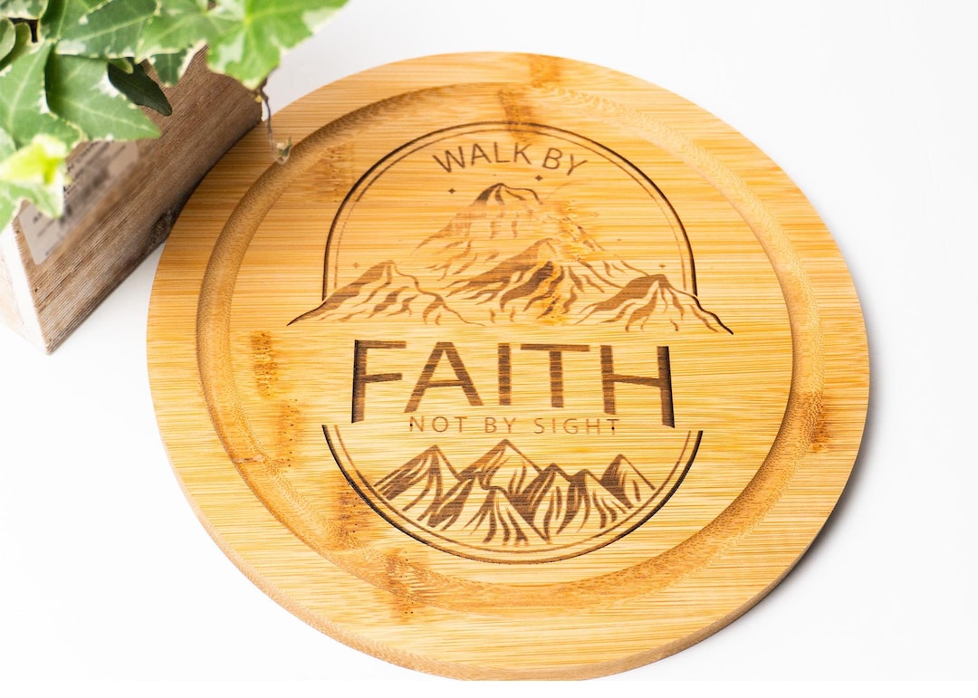 Walk by Faith Personalized Wood Plaque & Cutting Board With Engraved ...