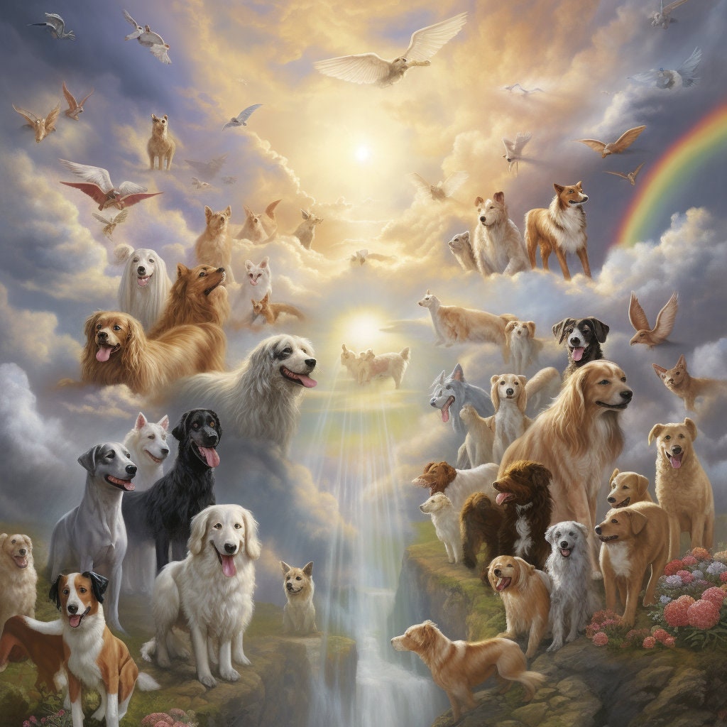 All Dogs Go to Heaven, AI Generated Art, Digital Art Print - Etsy