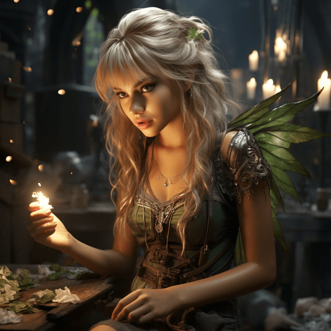 Light Tinkerbell - Digital Art, Avatar, AI Generated Art, Stock Photo ...