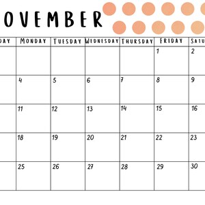 2024 Printable Polka Dot Calendar - Etsy