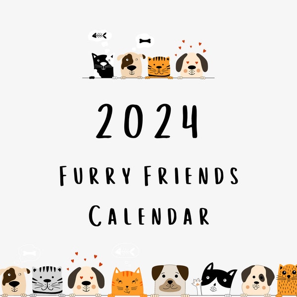 Furry Calendar - Etsy