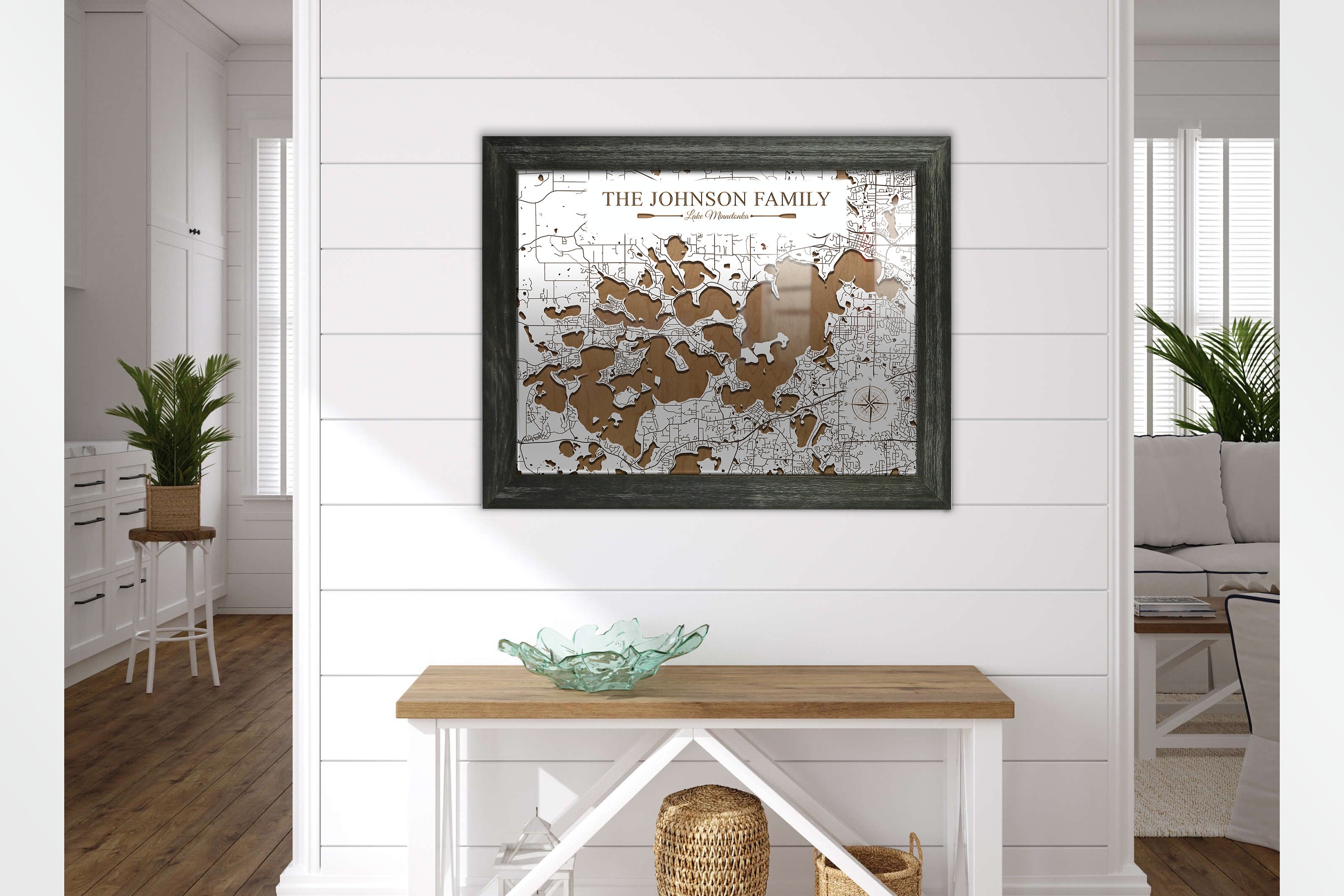Custom Lake, River, Beach House Map, Lake House Decor, River House ...