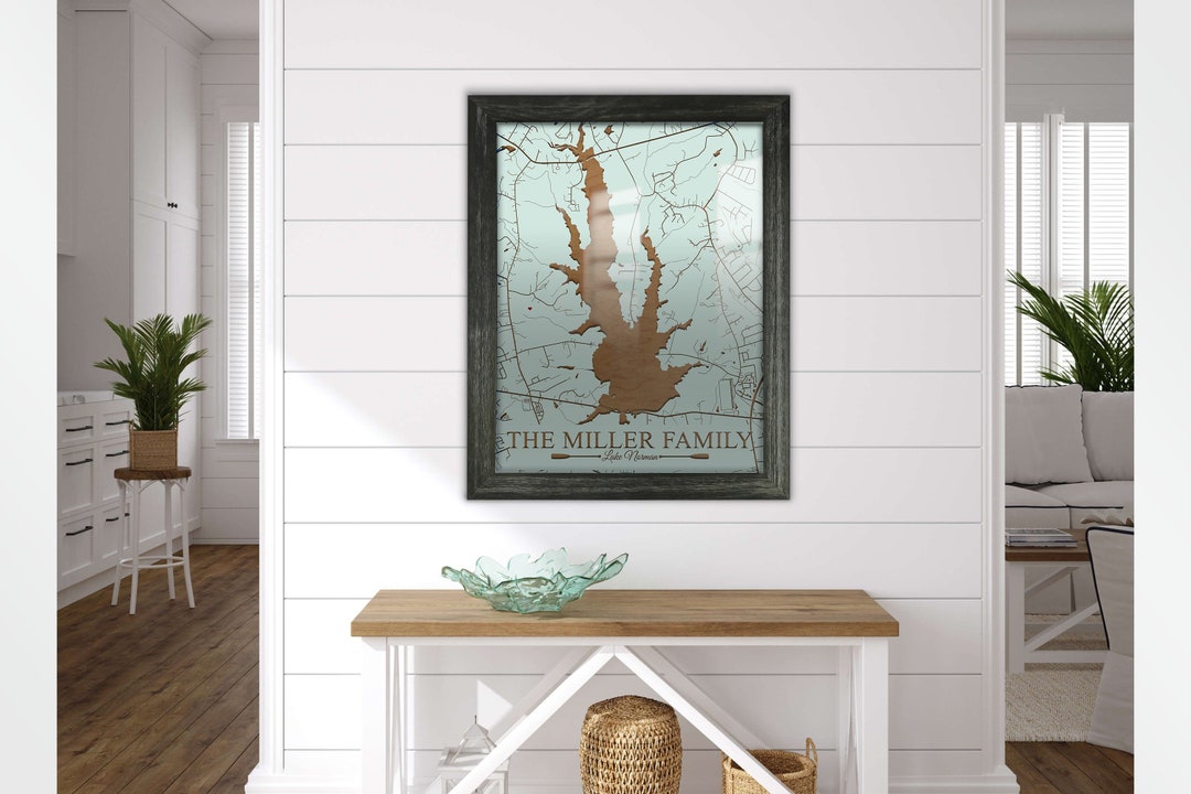 Custom Lake, River, Beach House Map, Lake House Decor, River House ...