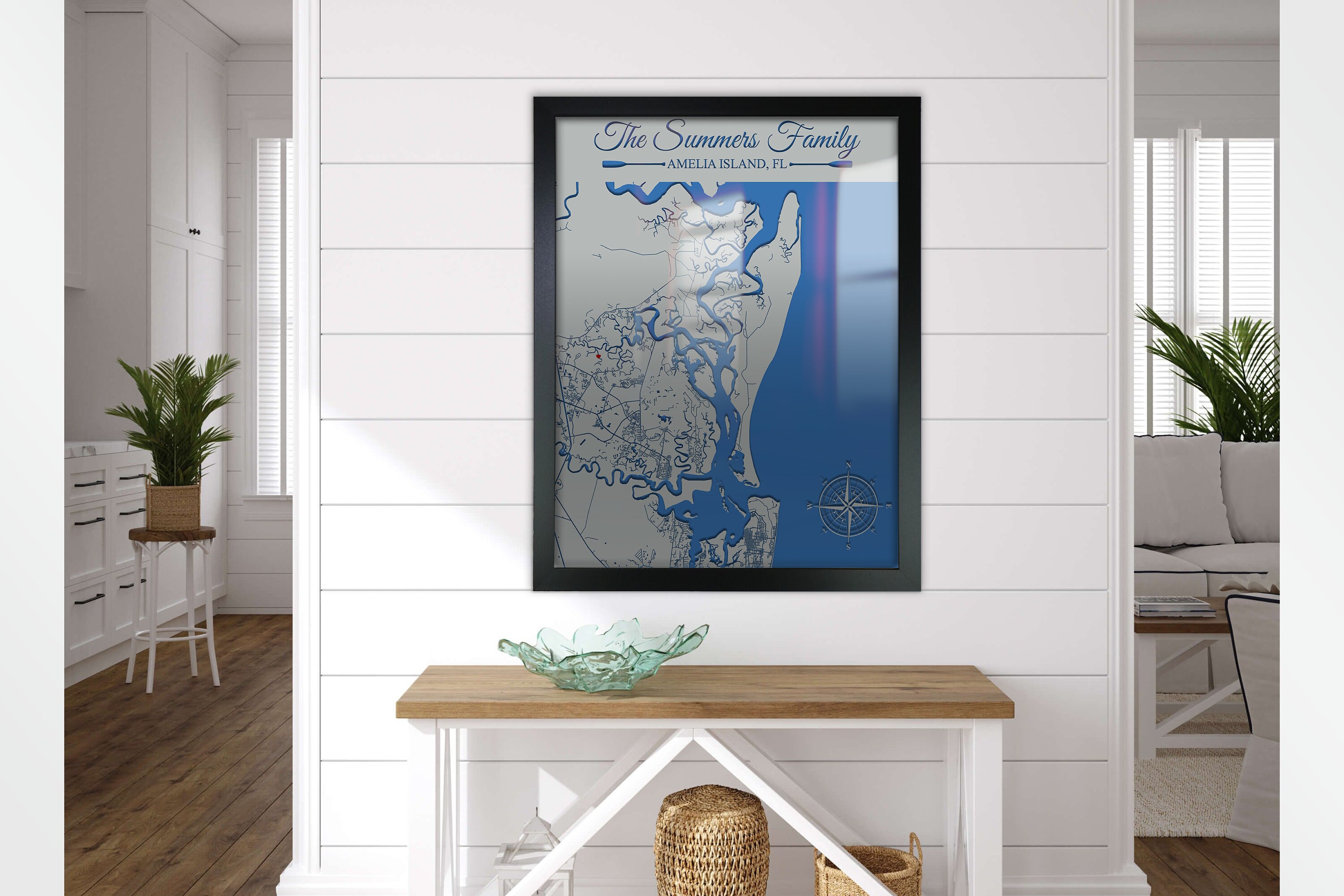 Custom Lake, River, Beach House Map, Lake House Decor, River House ...