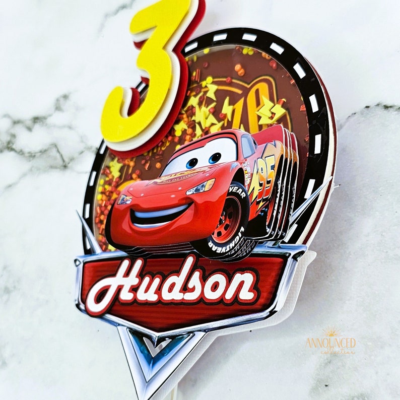 Lightning Mcqueen Cake Topper, Cars Cake Topper, Mcqueen Cake Topper ...