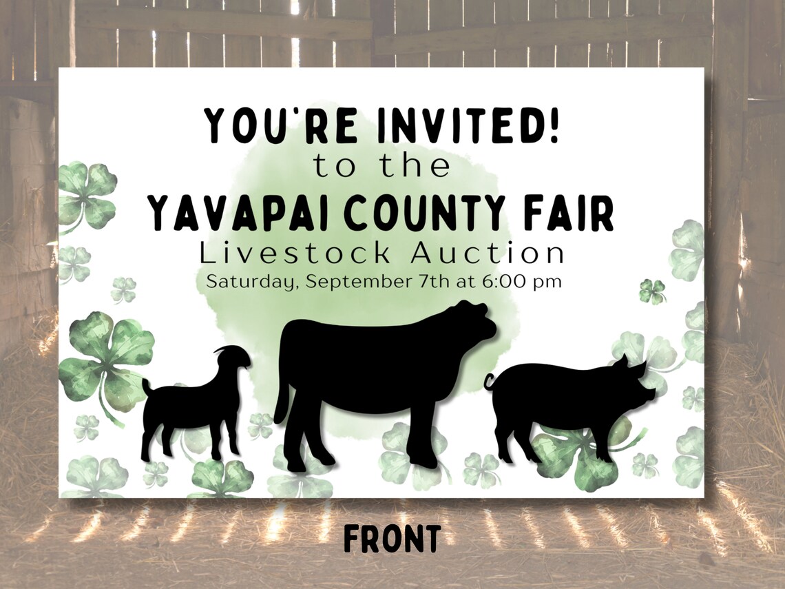 County Fair Livestock Auction Save the Date Invitation Post Card ...