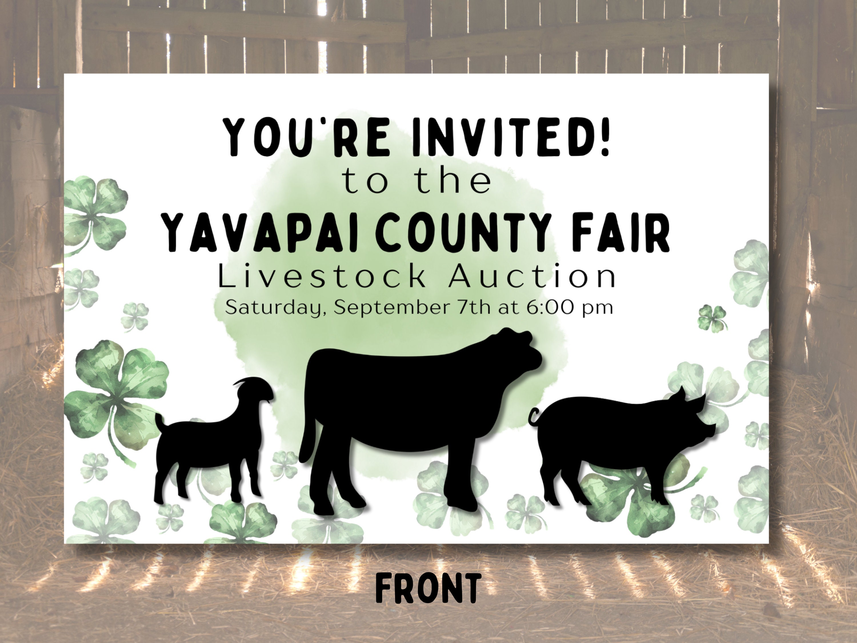 County Fair Livestock Auction Save the Date Invitation Post Card ...