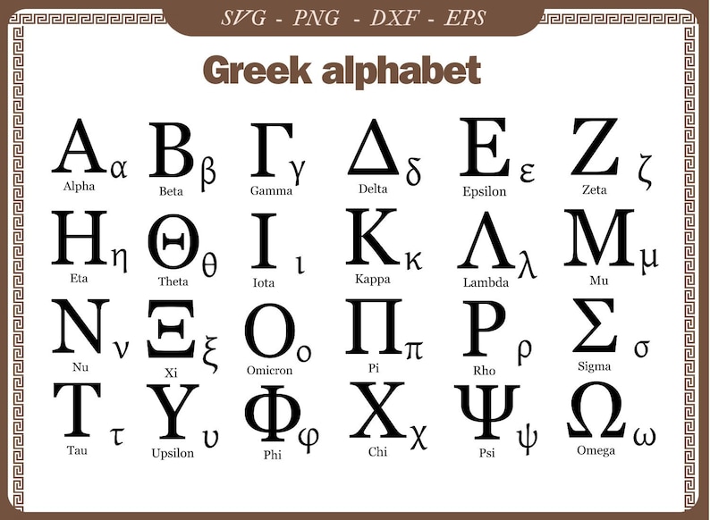 Greek Alphabet Bold SVG, Bold Greek Letters PNG, Sorority Letters DXF ...