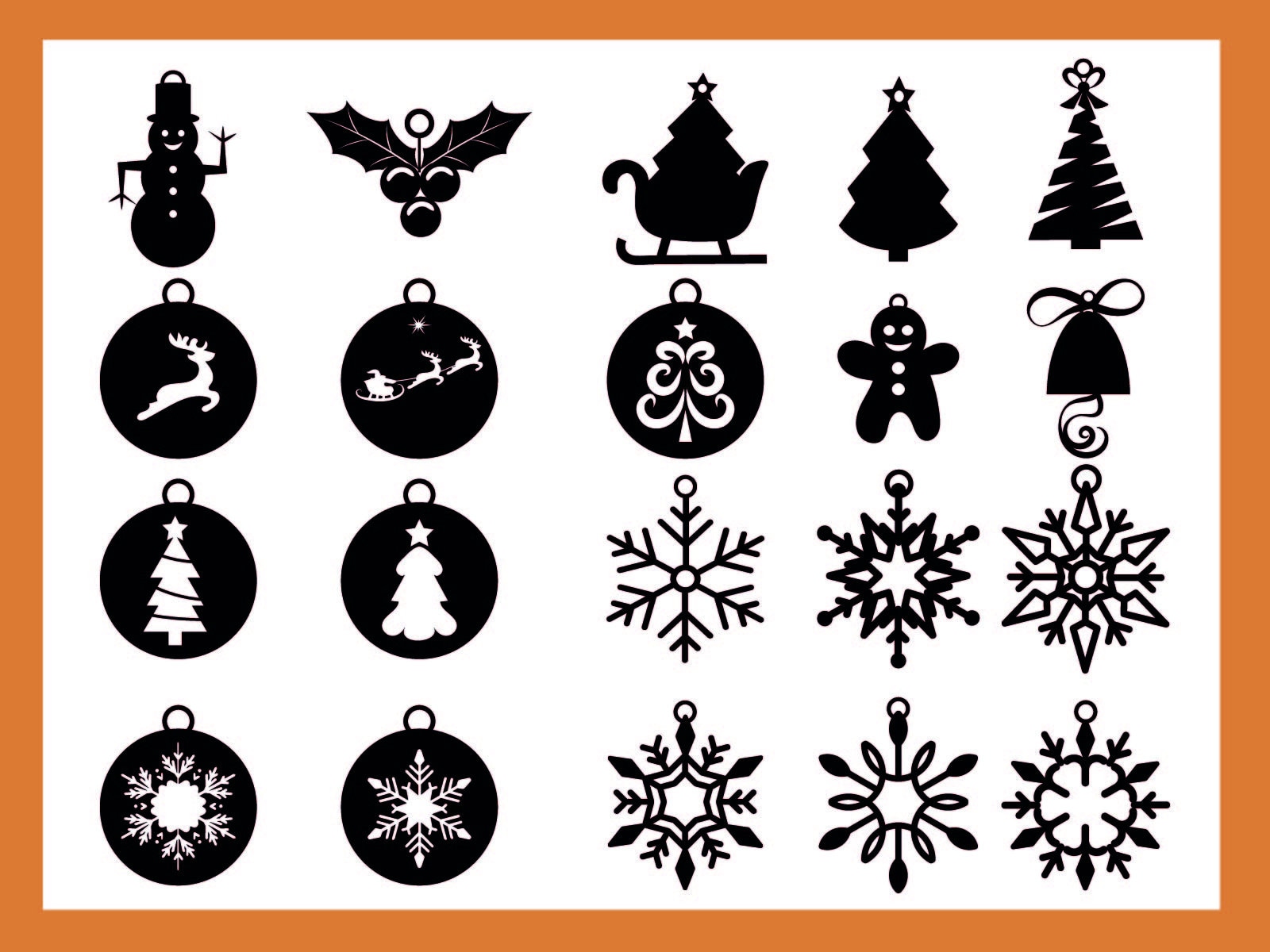 CNC Christmas Vector Files Bundle Vector Eps Dxf Svg for Laser Cut Cnc ...