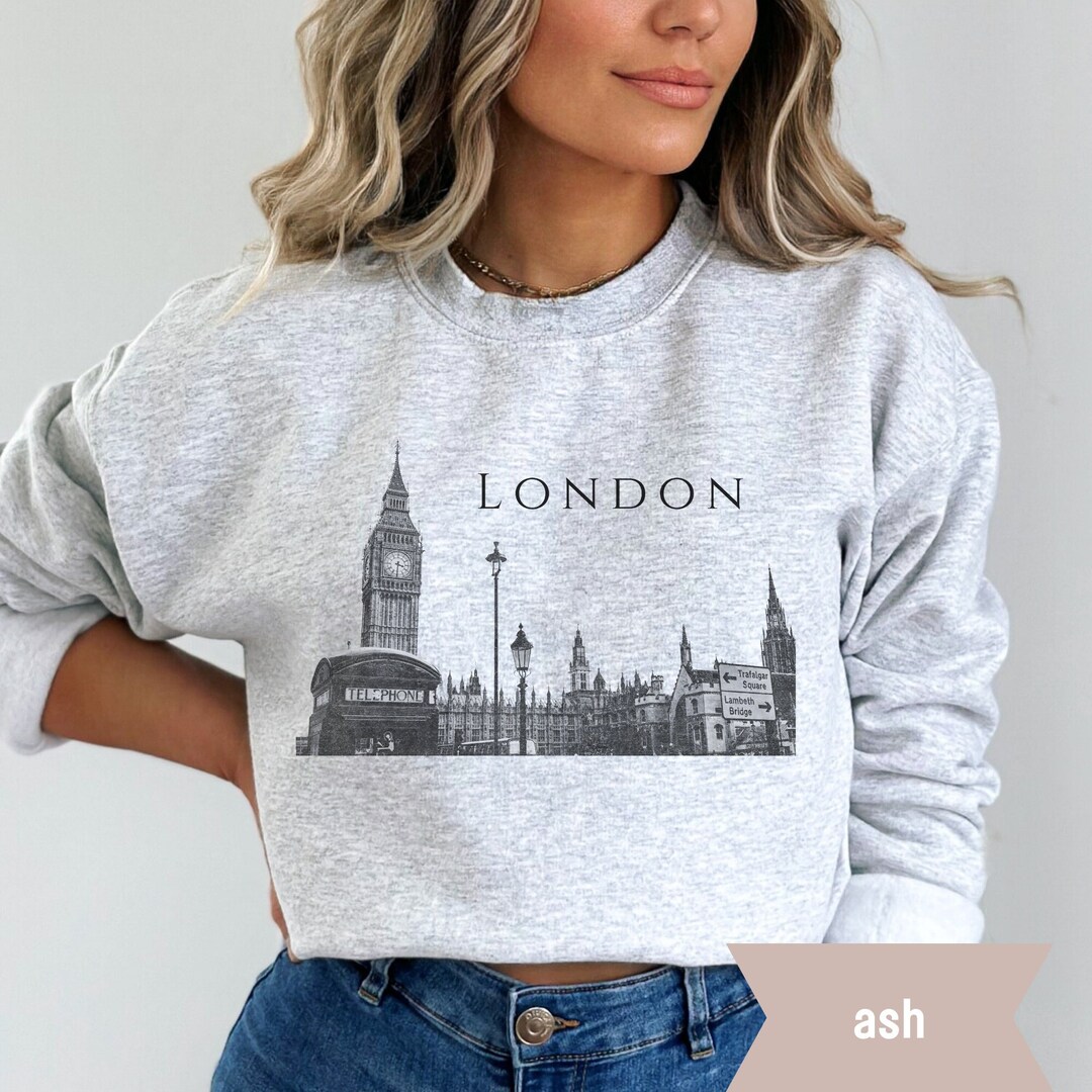 London Crewneck Sweatshirt, London Print, Travel Capsule Tee, Travel ...