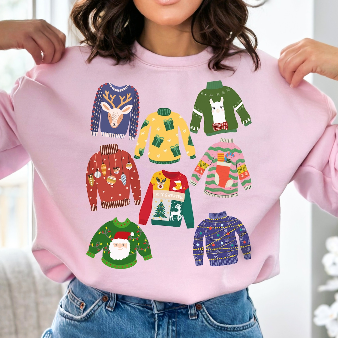 Ugly Christmas Sweater Sweatshirt, Tacky Funny Christmas Shirt ...
