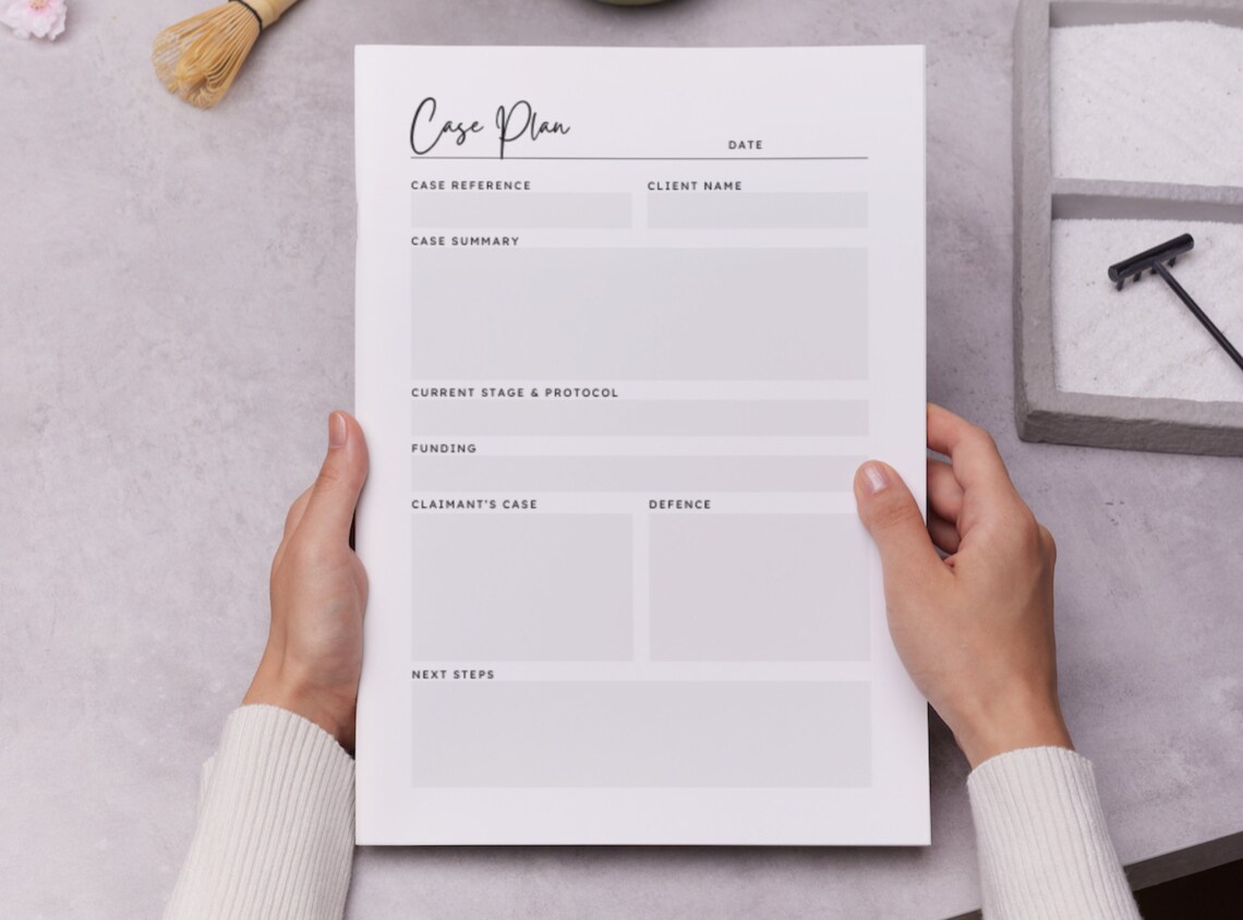 Case Plan Template | Digital Planner for Solicitors | Paralegal Planner ...