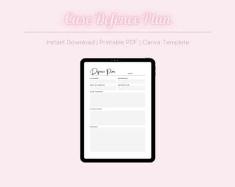 Case Plan Template | Digital Planner for Solicitors | Paralegal Planner ...