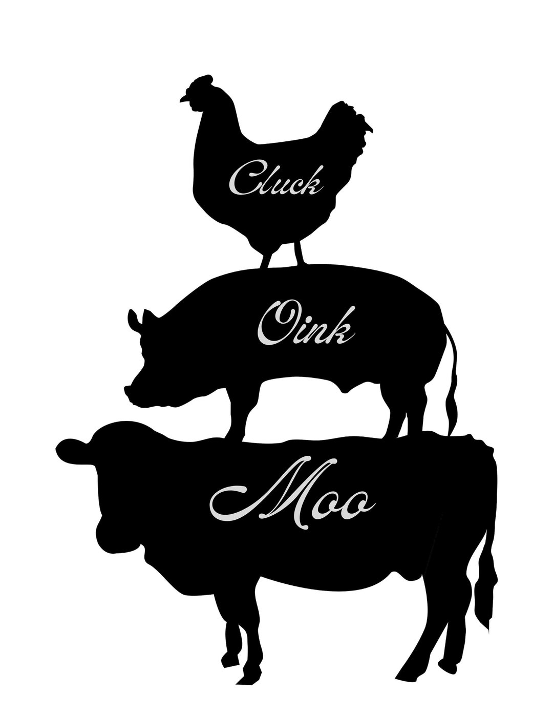 Cluck Oink Moo Farmhouse Downloadable Graphic - Etsy