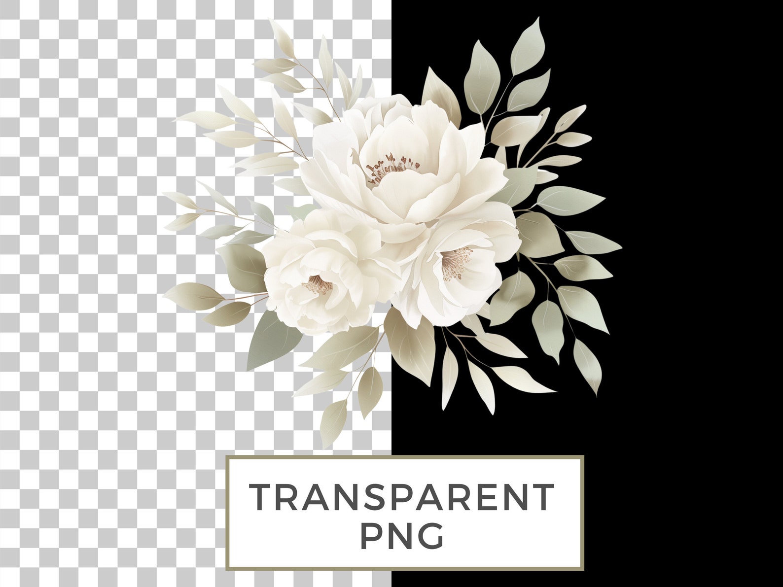 Ivory Flower Clipart | White Flowers Clipart | Wedding Flowers ...
