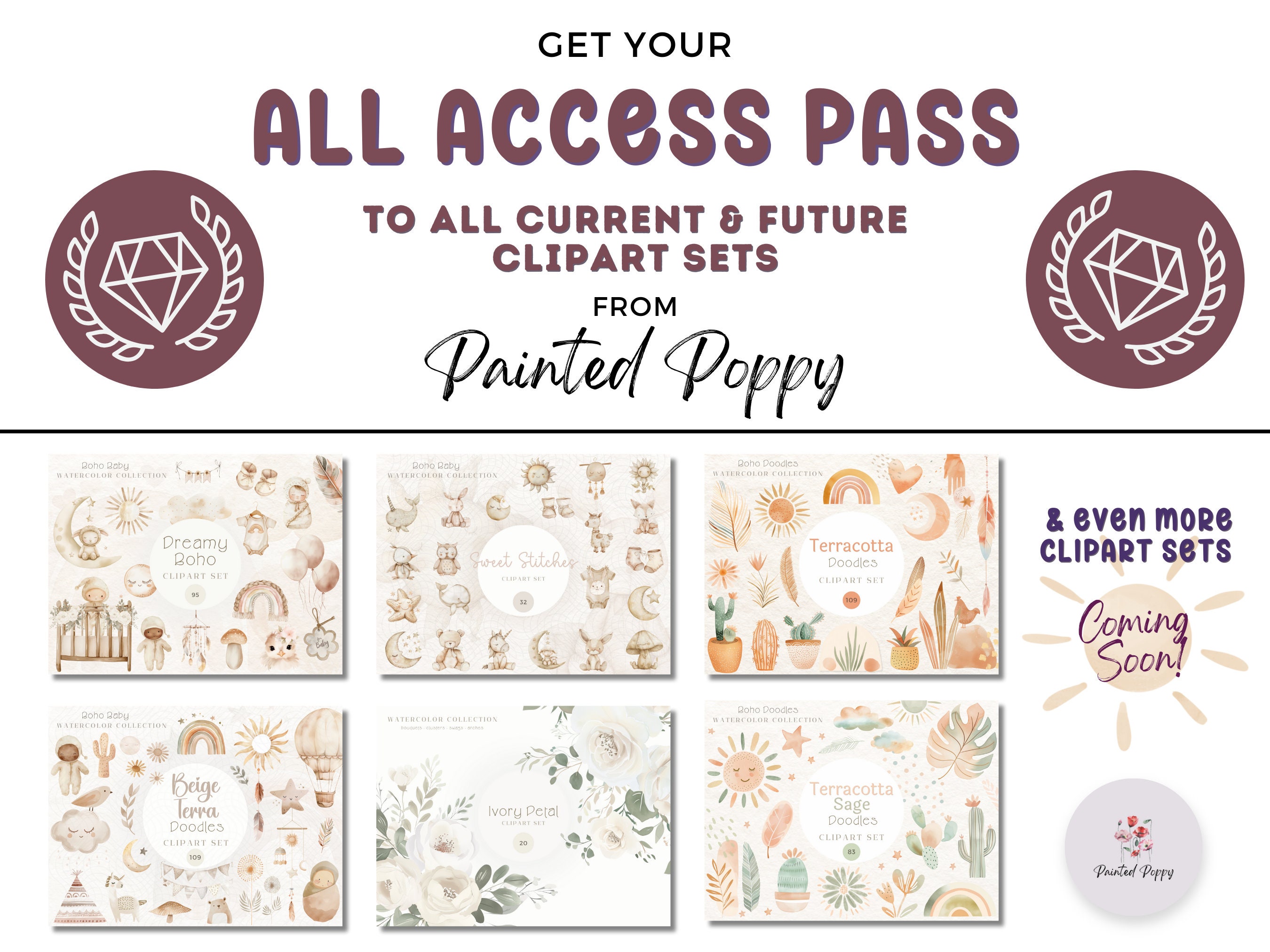 Clipart ALL ACCESS Pass 300 Clipart Graphics Clipart Watercolor Clipart ...