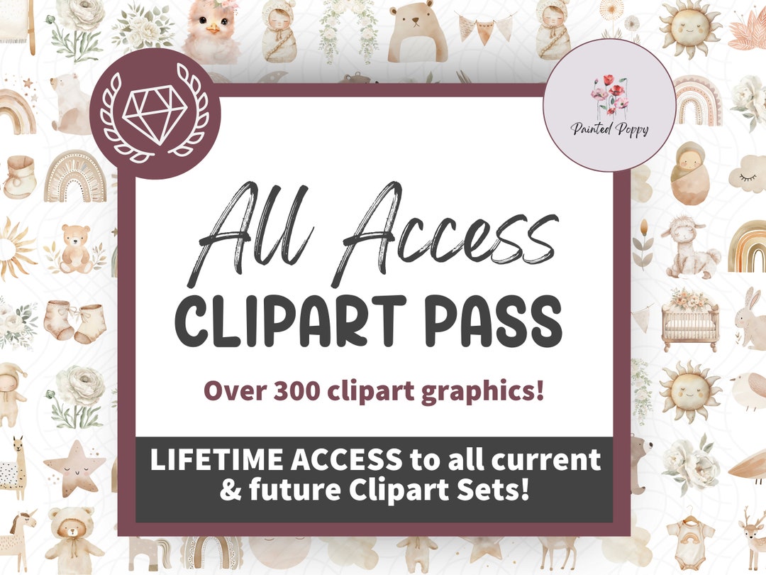 Clipart ALL ACCESS Pass 300 Clipart Graphics Clipart Watercolor Clipart ...