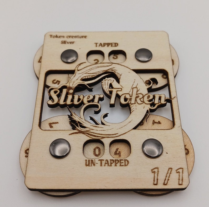 Dual 0-99 Sliver Token Counter Mtg Wood Proxy, Counts Tapped and Un ...