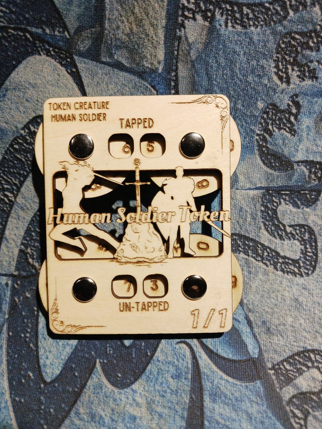 Dual 0-99 Human Soldier Token Counter Mtg Wood Proxy Counts Tapped and ...