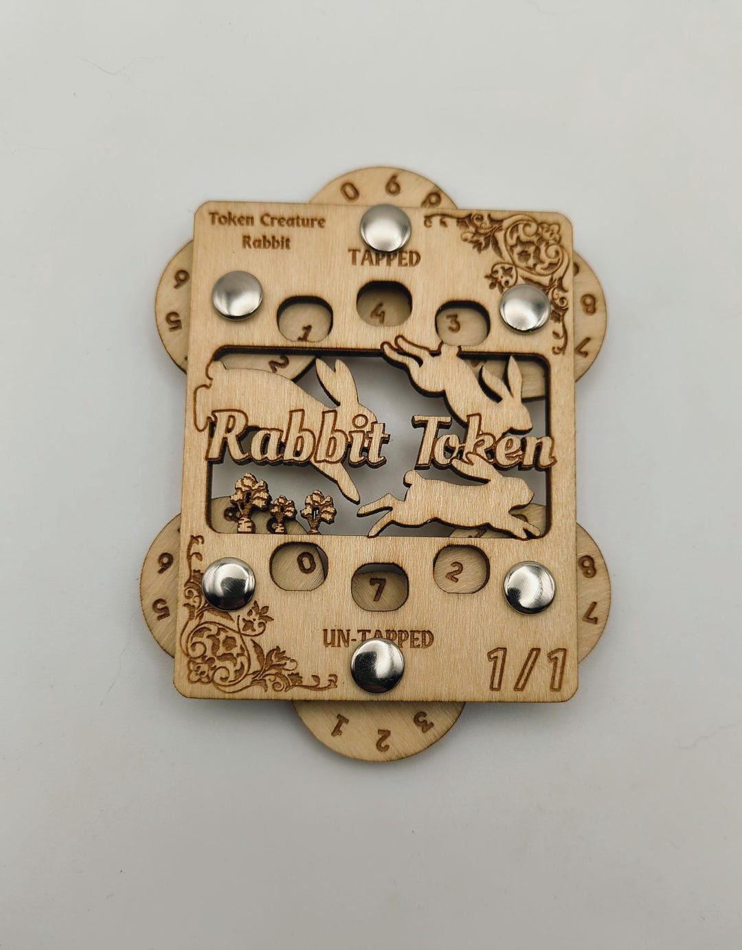 Dual 0-999 Mtg Rabbit Token Counter/wood Proxy Counts Tapped and Un ...