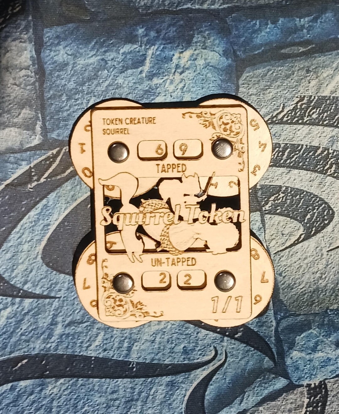 Dual 0-99 Squirrel Token Counter Wood Proxy Counts Tapped & - Etsy