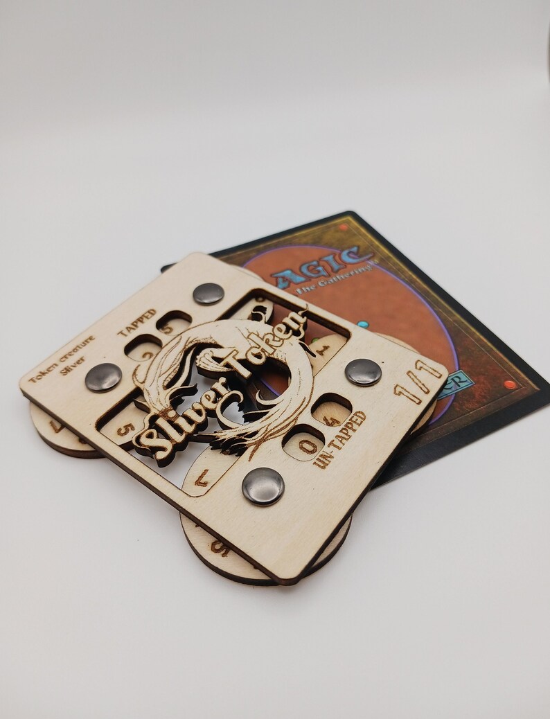 Dual 0-99 Sliver Token Counter Mtg Wood Proxy, Counts Tapped and Un ...