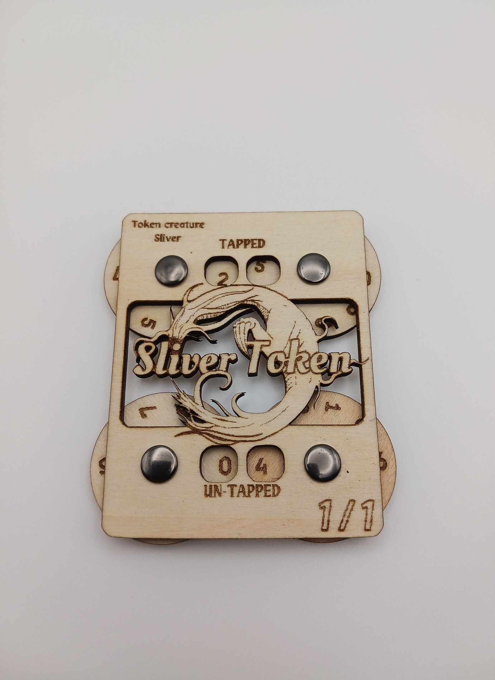 Dual 0-99 Sliver Token Counter Mtg Wood Proxy, Counts Tapped and Un ...