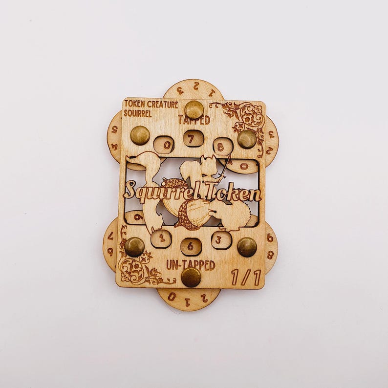 Dual 0-999 Mtg Squirrel Token Counter/wood Proxy Counts Tapped and Un ...