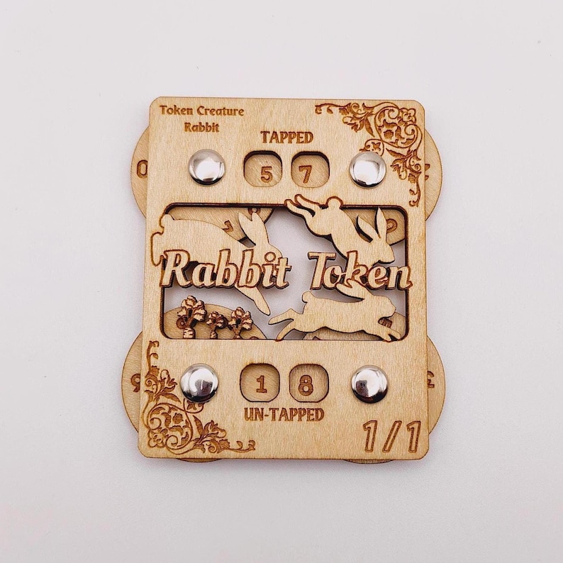 Dual 0-99 MTG Rabbit Token Counter/wood Proxy, Counts Tapped and Un ...