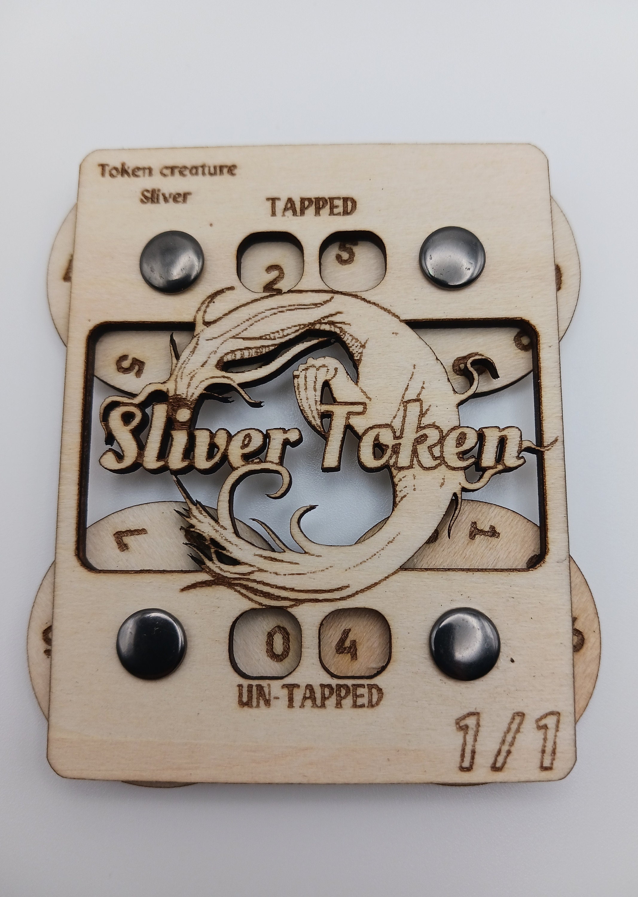 Dual 0-99 Sliver Token Counter Mtg Wood Proxy, Counts Tapped and Un ...