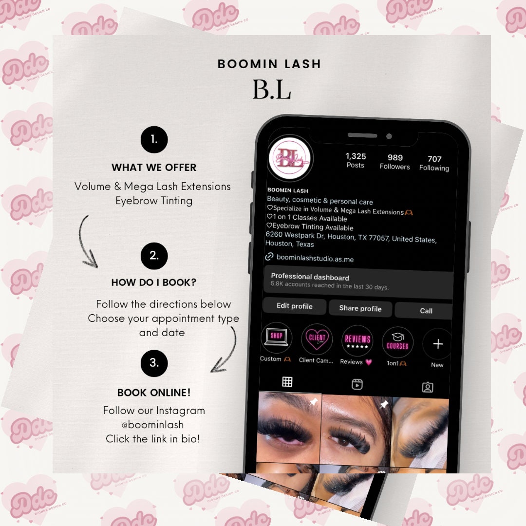 DIY Booking Flyer, Appointments Available, Bookings Open, Hair, Lashes ...