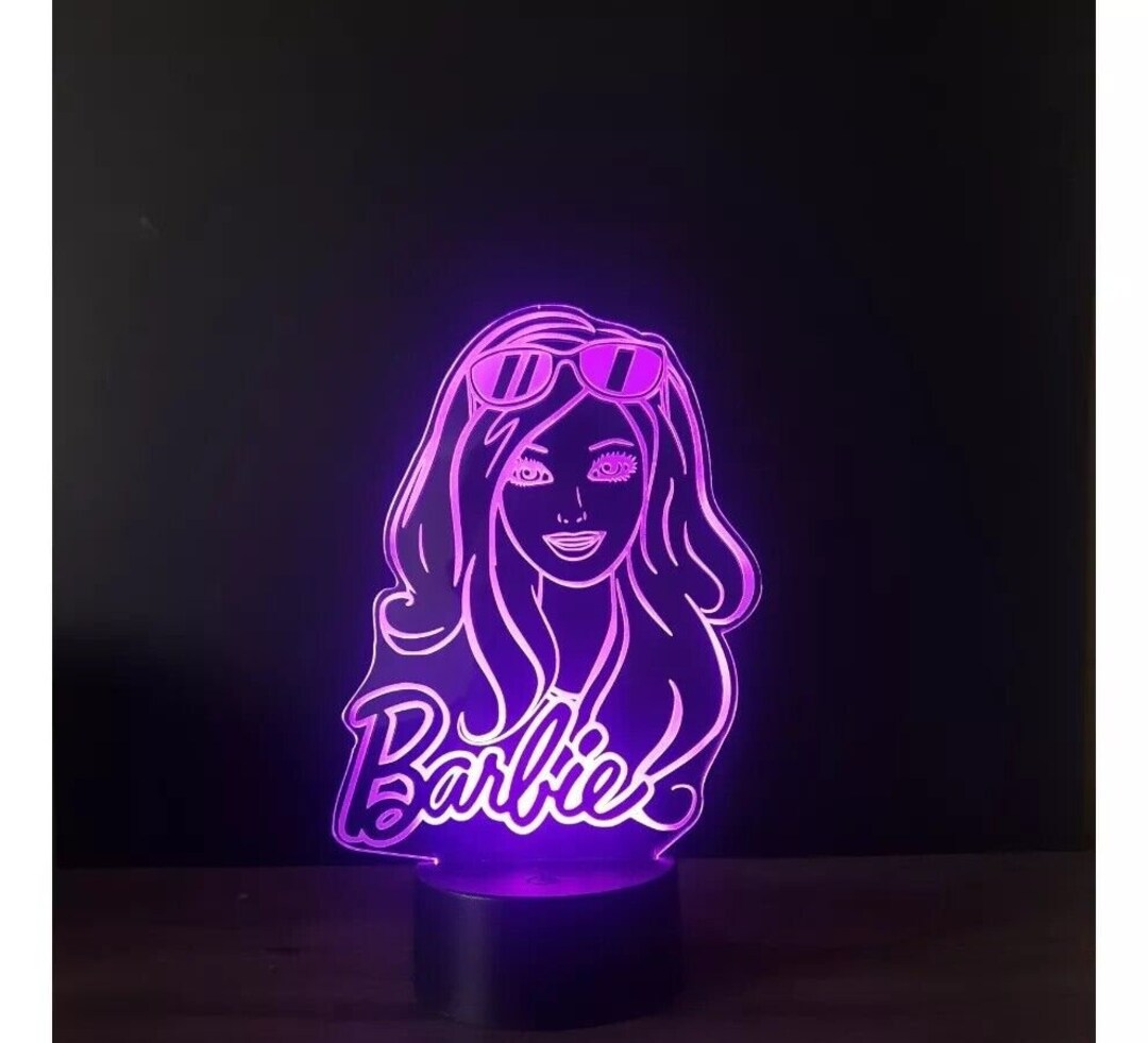 Barbie Anime Movie Kids Anime 3d Acrylic Led 7 Colour Night Light Touch ...