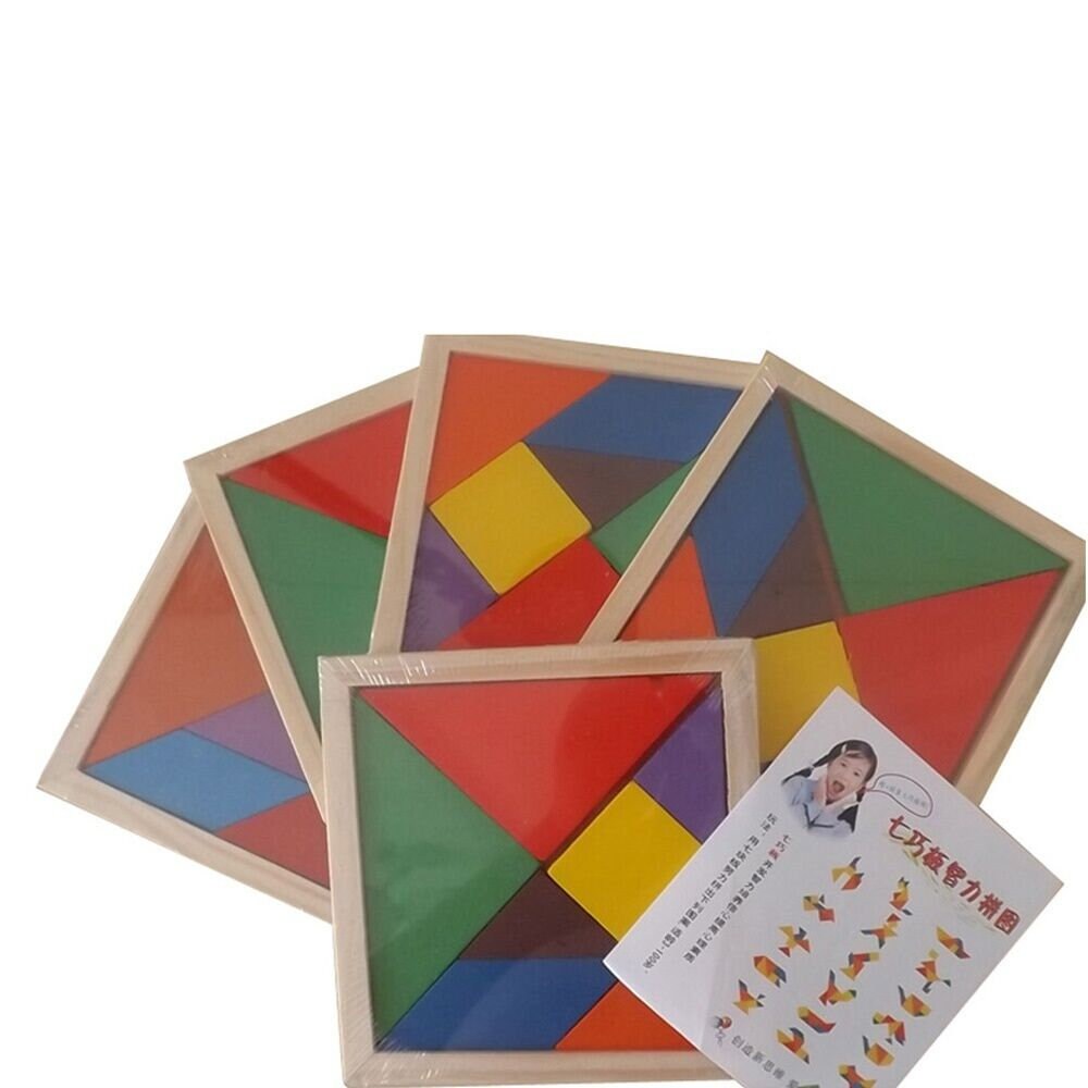 Children Kids Educational Tangram Shape Wooden Puzzle Toy geometry ...