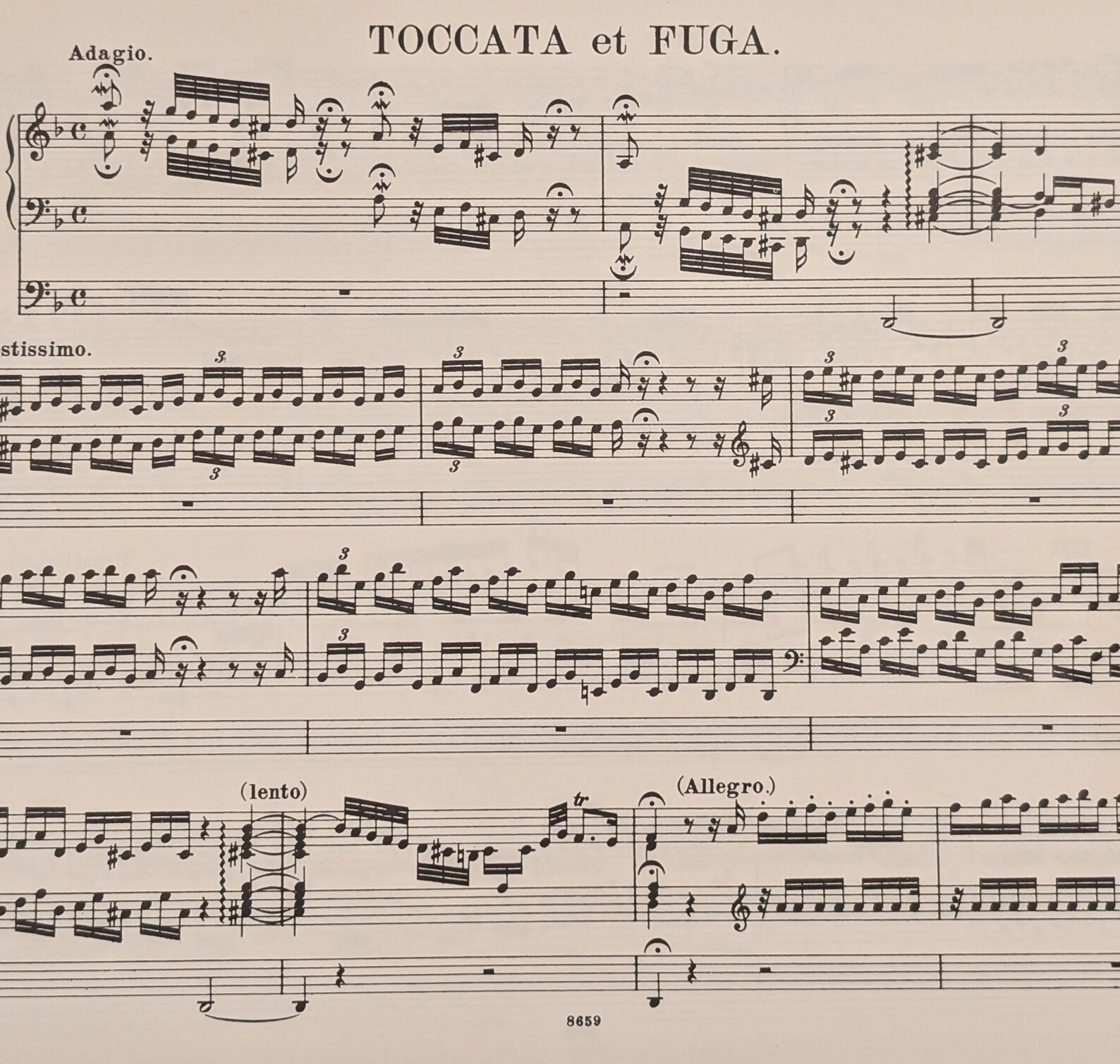 JS Bach Toccata & Fugue in D Minor. Digital Sheet Music Download ...