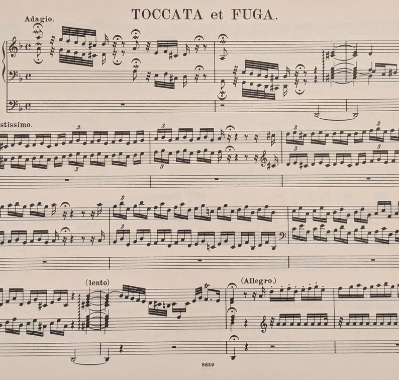 JS Bach Toccata & Fugue in D Minor. Digital Sheet Music Download ...