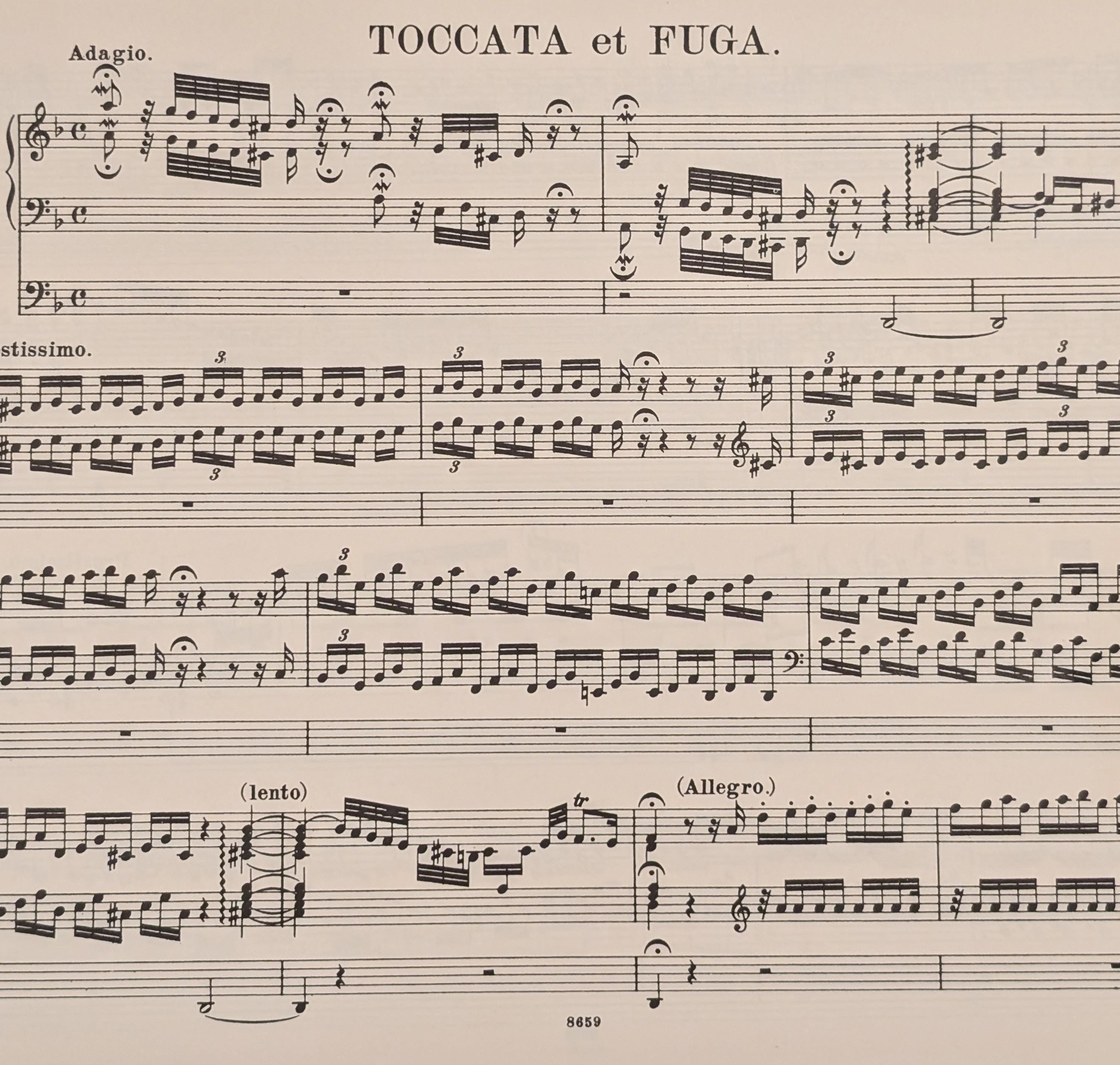JS Bach Toccata & Fugue in D Minor. Digital Sheet Music Download ...