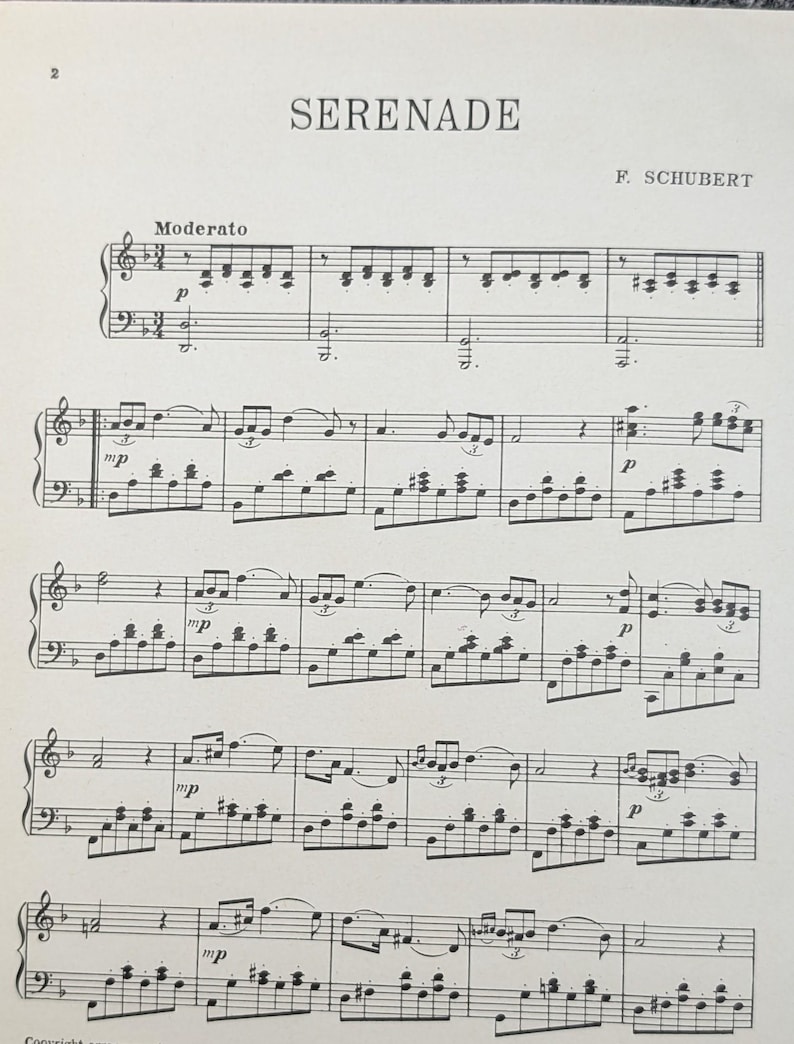 Schubert Serenade. Digital Sheet Music Download. Easy Arrangement for ...