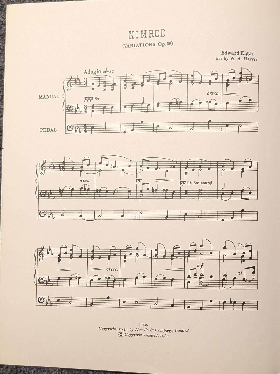 Nimrod - Edward Elgar Piano Sheet Music Intermediate Level - Etsy