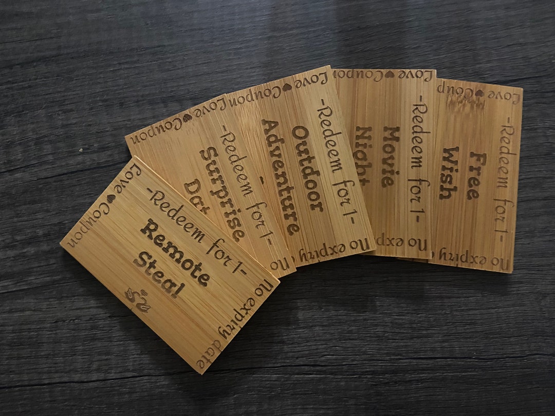 Laser Engraved Wooden Coupons as Valentine S Day , Anniversary ...