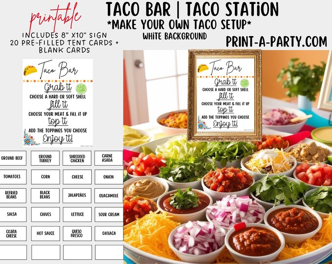 Editable Popcorn Bar Sign and Toppings Labels: Party Food Station ...