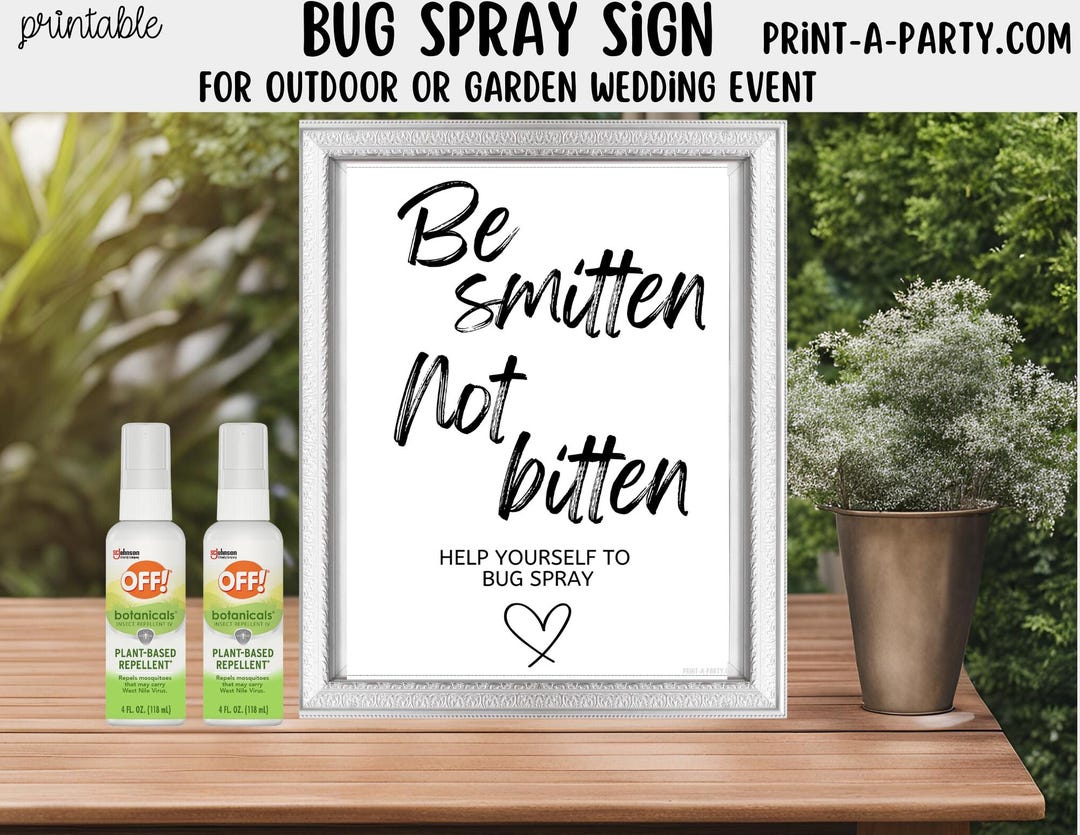 Printable Outdoor Wedding Bug Spray Sign (8x10) - Instant PDF Download ...